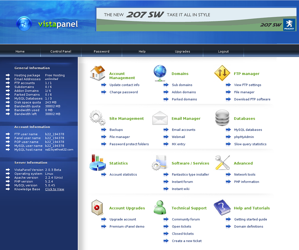 VistaPanel: The Old Memories - Hosting Support - InfinityFree Forum