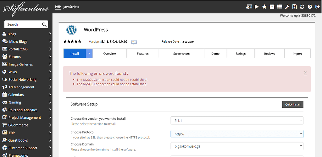 The MySQL Connection could not be established - Hosting Support - InfinityFree Forum