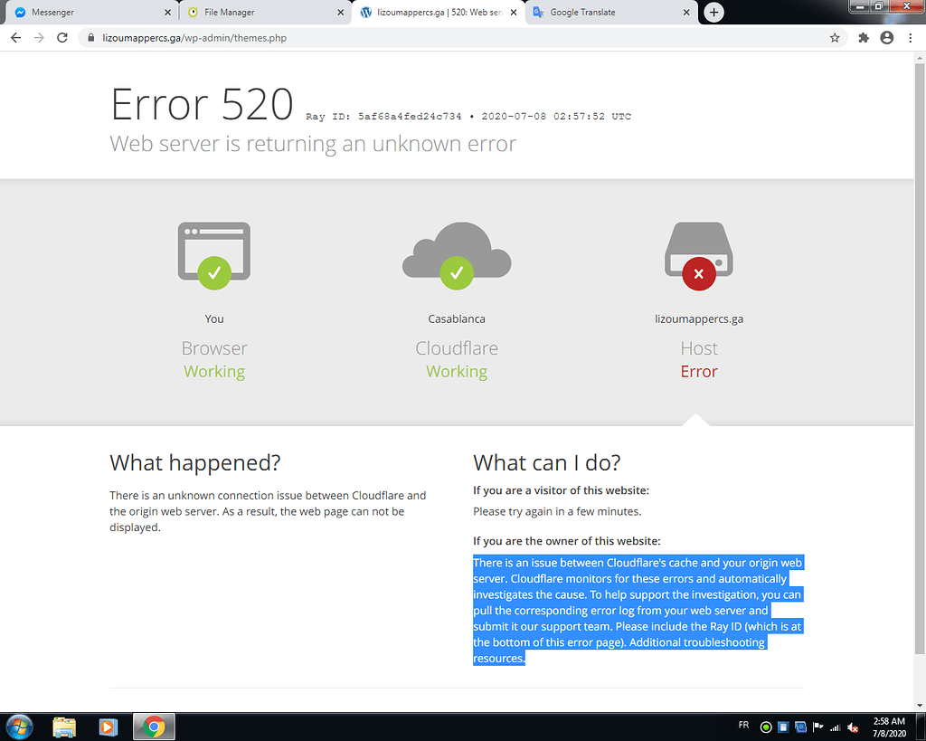 Web server is returning an unknown error - Hosting Support ...