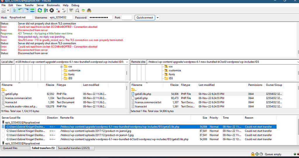 Error Filezilla: "Could not start transfer" - Hosting Support - InfinityFree Forum