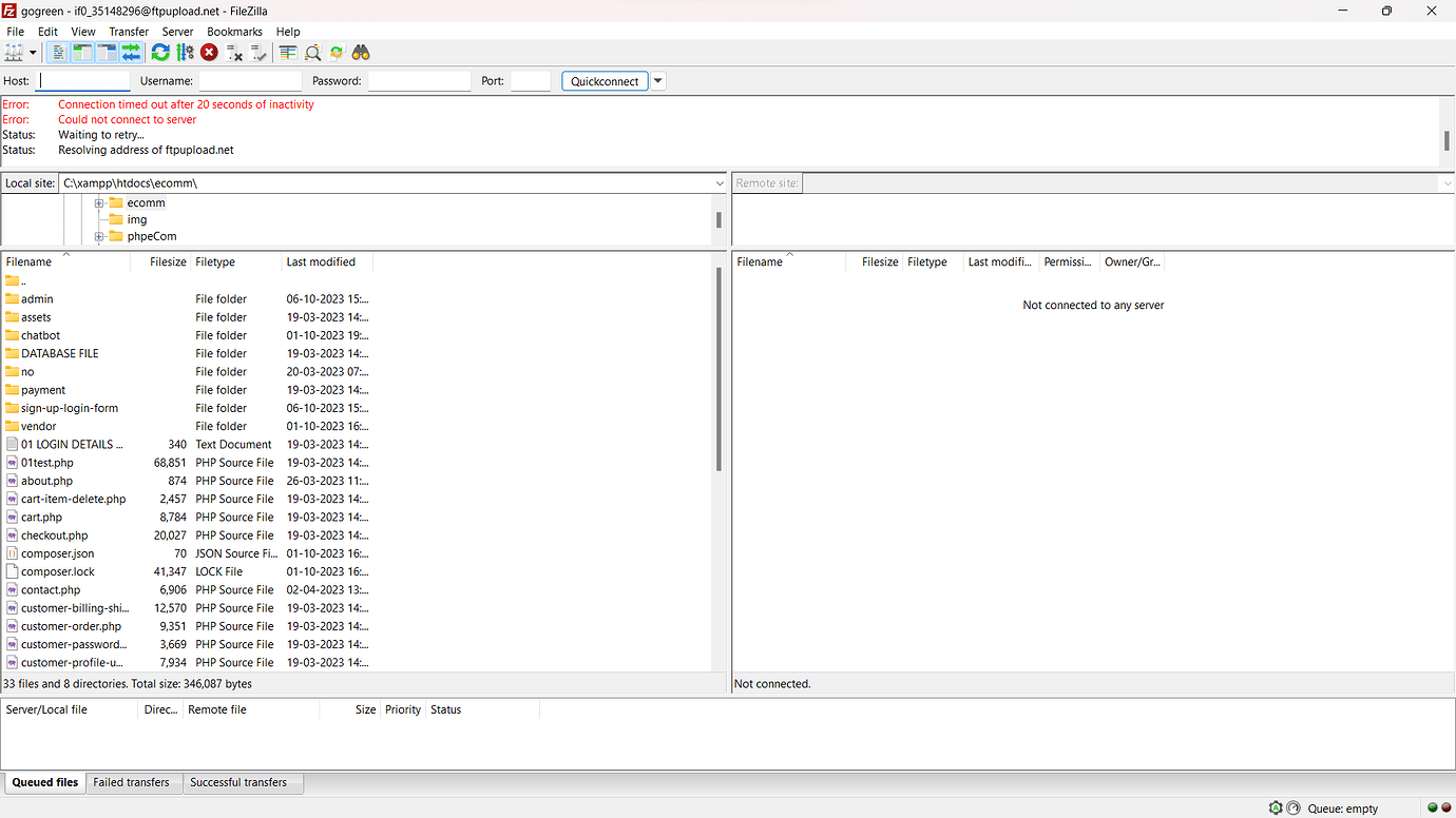 Problem in connecting to ftp server - Hosting Support - InfinityFree Forum