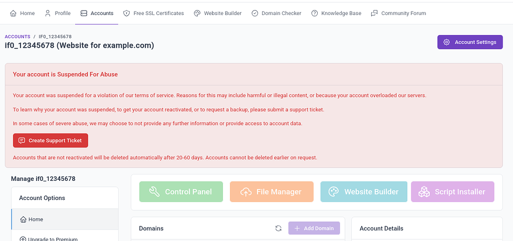 Why Your Domain Redirects to suspended-domain.net - Domains and DNS ...