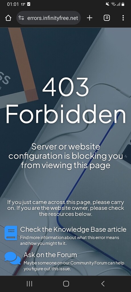 403 Forbidden Error Hosting Support Infinityfree Forum 
