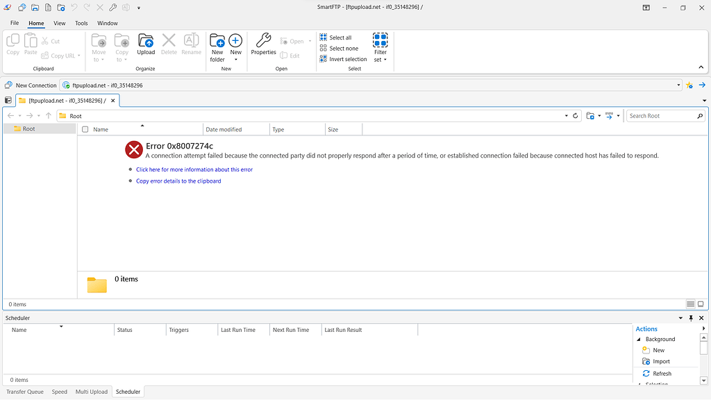 Problem in connecting to ftp server - Hosting Support - InfinityFree Forum