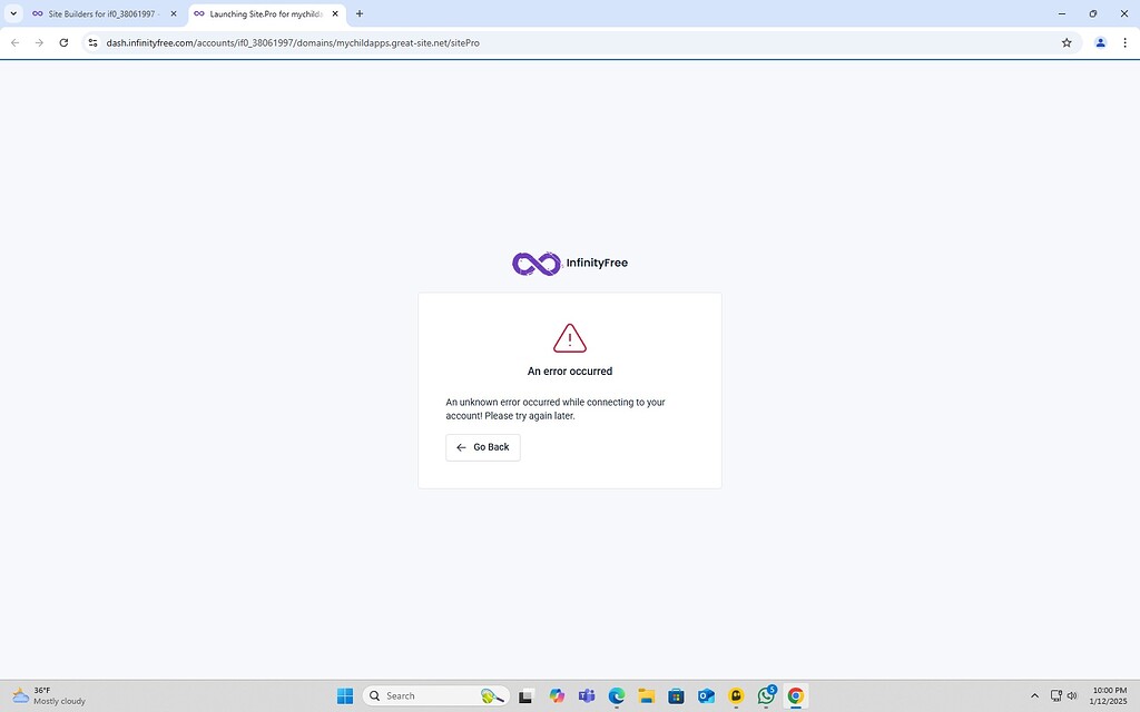 Unable to get started with control panel and site builder - Hosting ... Unable to get started with control panel and site builder - Hosting ...