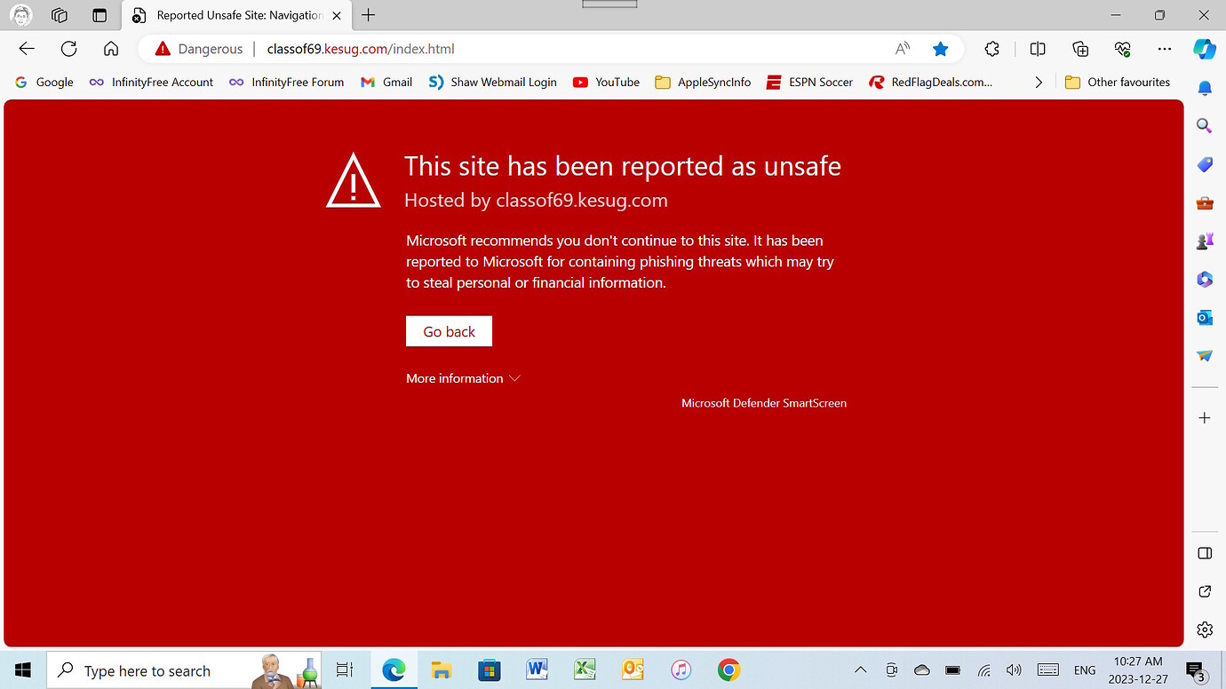 My website has been flagged by microsoft edge as unsafe - Hosting Support - InfinityFree Forum
