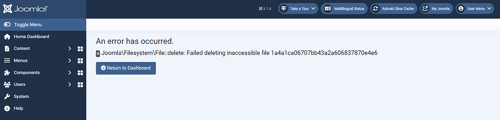Error when changing global configuration options - Hosting Support ...