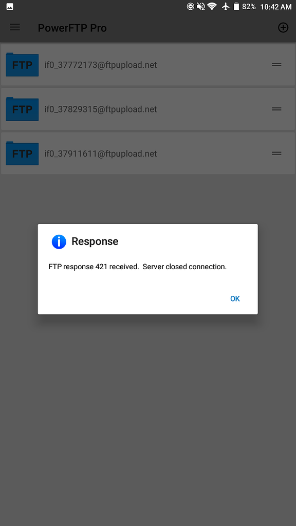 Unable to establish FTP connection - Hosting Support - InfinityFree Forum