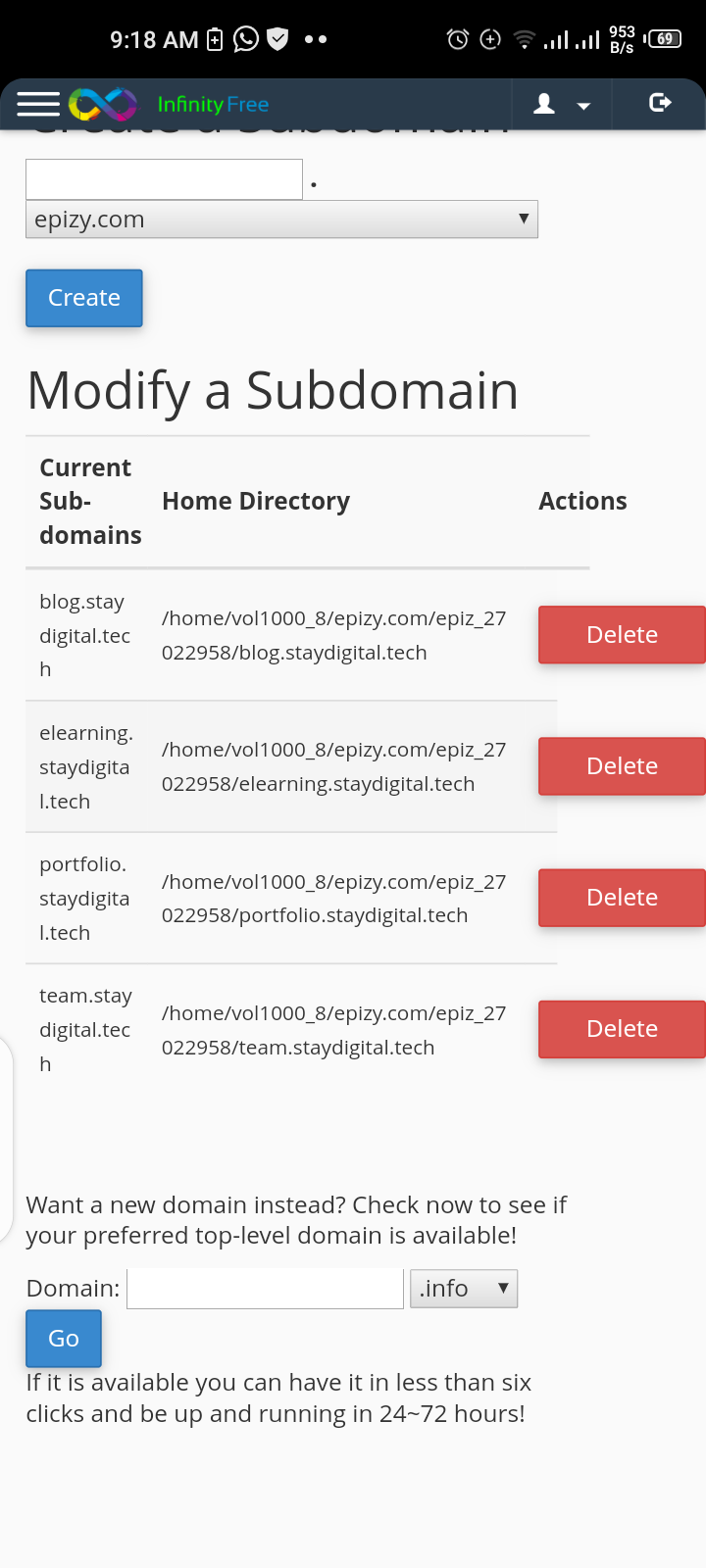 Subdomain Management Hosting Support Infinityfree Forum