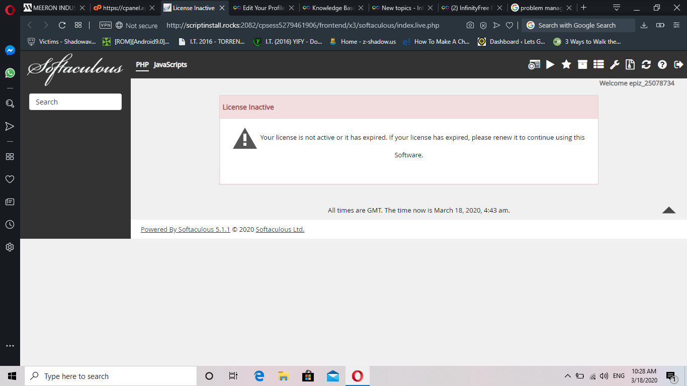 License inactive - Hosting Support - InfinityFree Forum