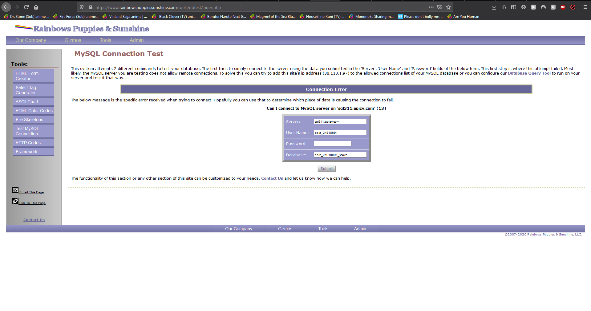 Cant Connect To Mysql Server Hosting Support Infinityfree Forum 1645