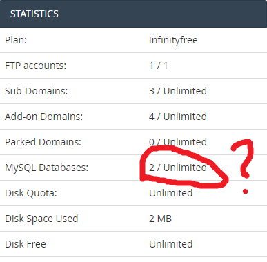 Softaculous installations error : The maximum number of databases you can create has been ...
