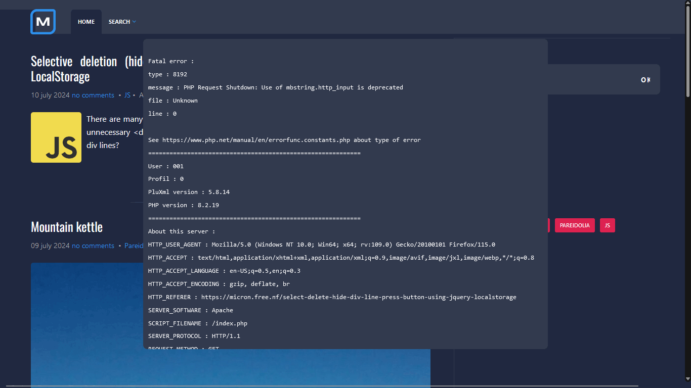 Use of mbstring.http_input is deprecated - Hosting Support - InfinityFree Forum